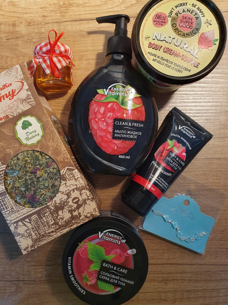 Naturalne kosmetyki i nie tylko – Skarby UrodyZestaw Prezentowy "MALINOWY" "DLA MAMY"+miodek ...